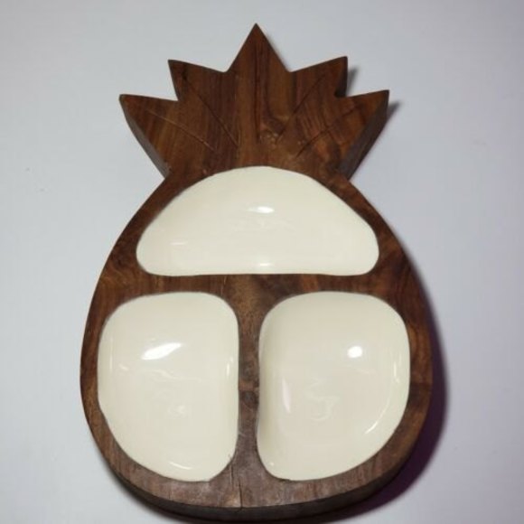 Accents | Vintage Carved Wood Servingtrinket Dish Pineapple Shape ...